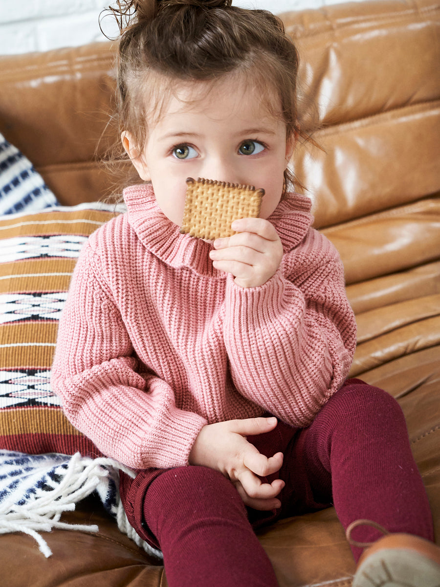 Cyrillus Paris | Girl's Sweater with Frill Collar | Cream | 4Y, 6Y, 8Y ...